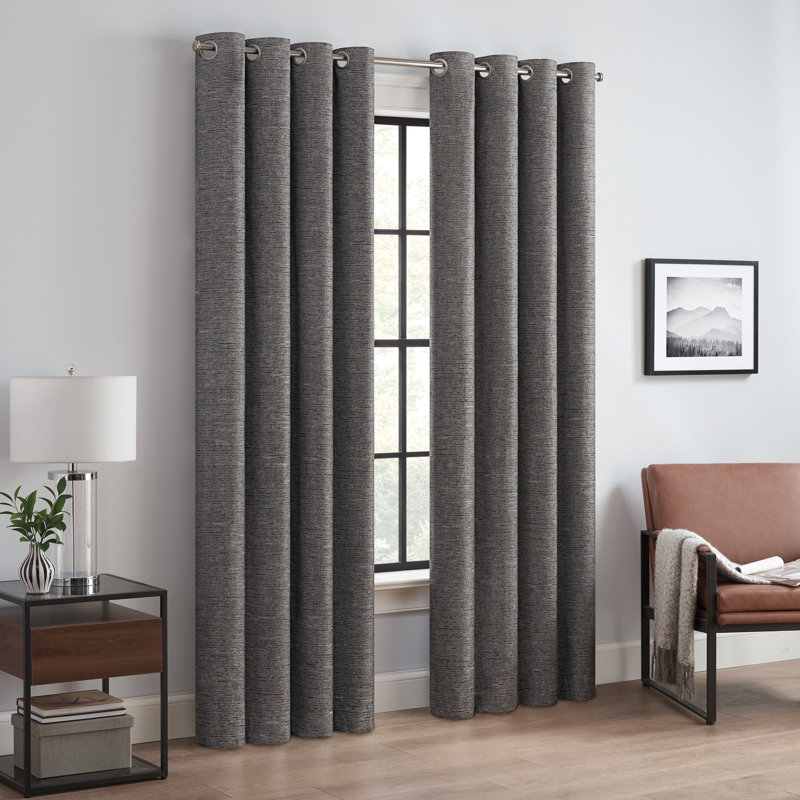 Eclipse Curtains Eclipse Branson Magnitech 100% Blackout Curtain, Grommet, Seamless Magnetic ...